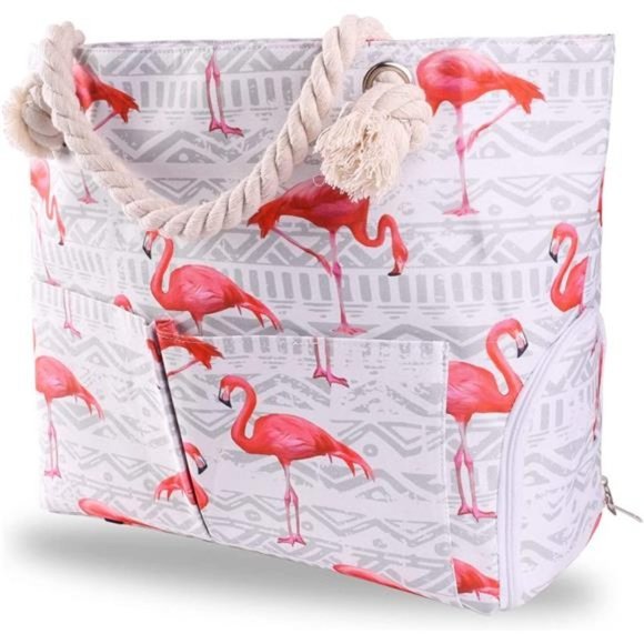 Bags | Extra Large Beach Tote Bag Flamingo Red | Poshmark